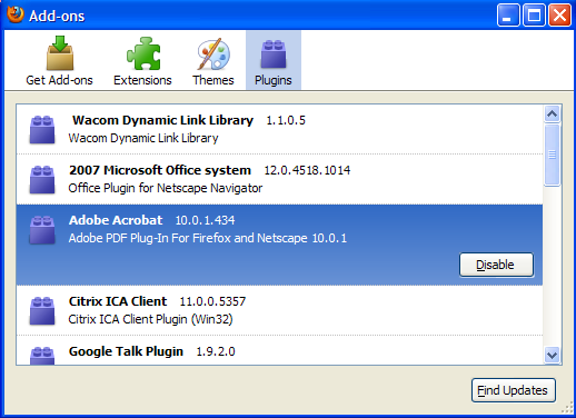 Enabling Adobe Reader